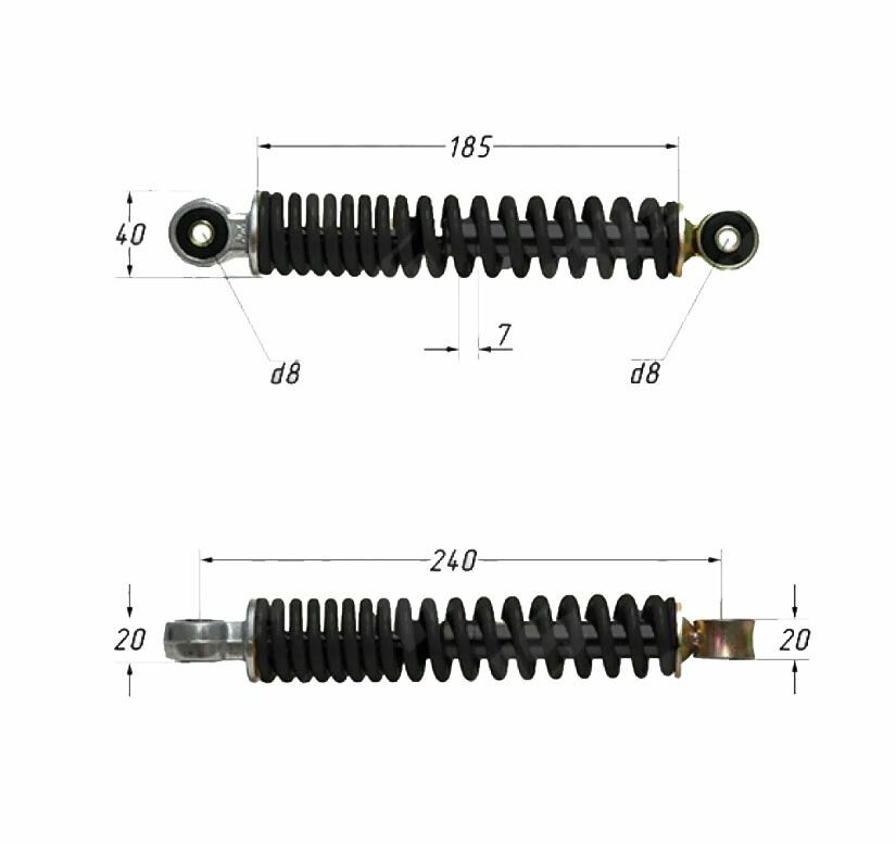 Амортизатор гусеничного блока, малый для снегохода Dingo T150, Stels Капитан WD150
