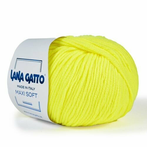Пряжа Lana Gatto Maxi Soft (1 моток) А1787 неоновый лимон