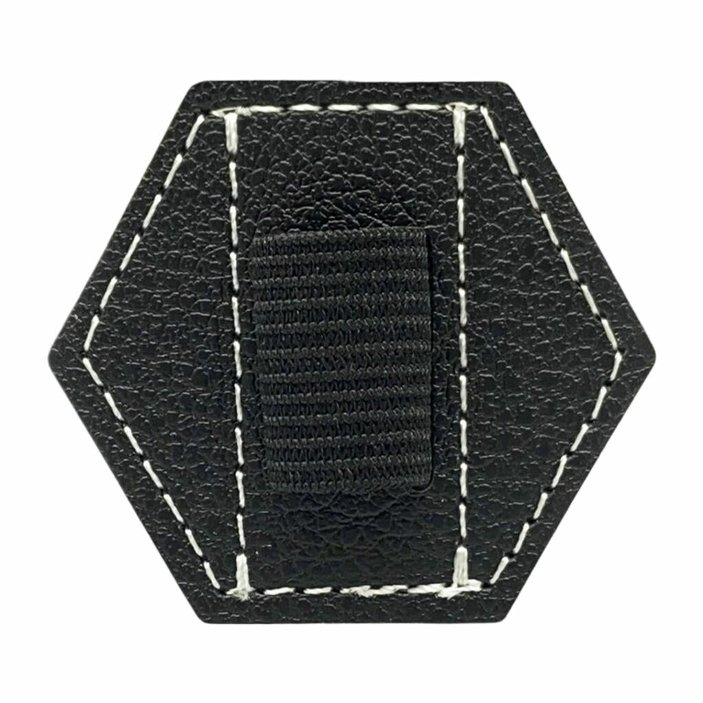 Кожаный держатель для ручек с клейкой основой и эластичным слотом для блокнотов и планшетов, Черный