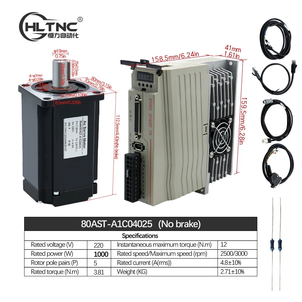 Лидер продаж серводвигатель 400 Вт 600 Вт 750 Вт 1000 Вт Серводвигатель 17 бит абсолютный кодировщик 543 в-нм озин для гравера с ЧПУ 220V, 1000W