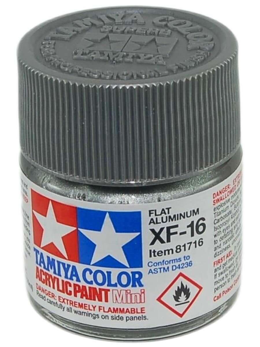 XF-16 Flat Aluminum (Алюминий матовый) акриловая краска, 10 мл.