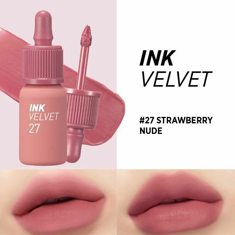 Тинт для губ PERIPERA Ink Velvet Tint (27 Strawberry Nude) помада для губ, Корейская косметика