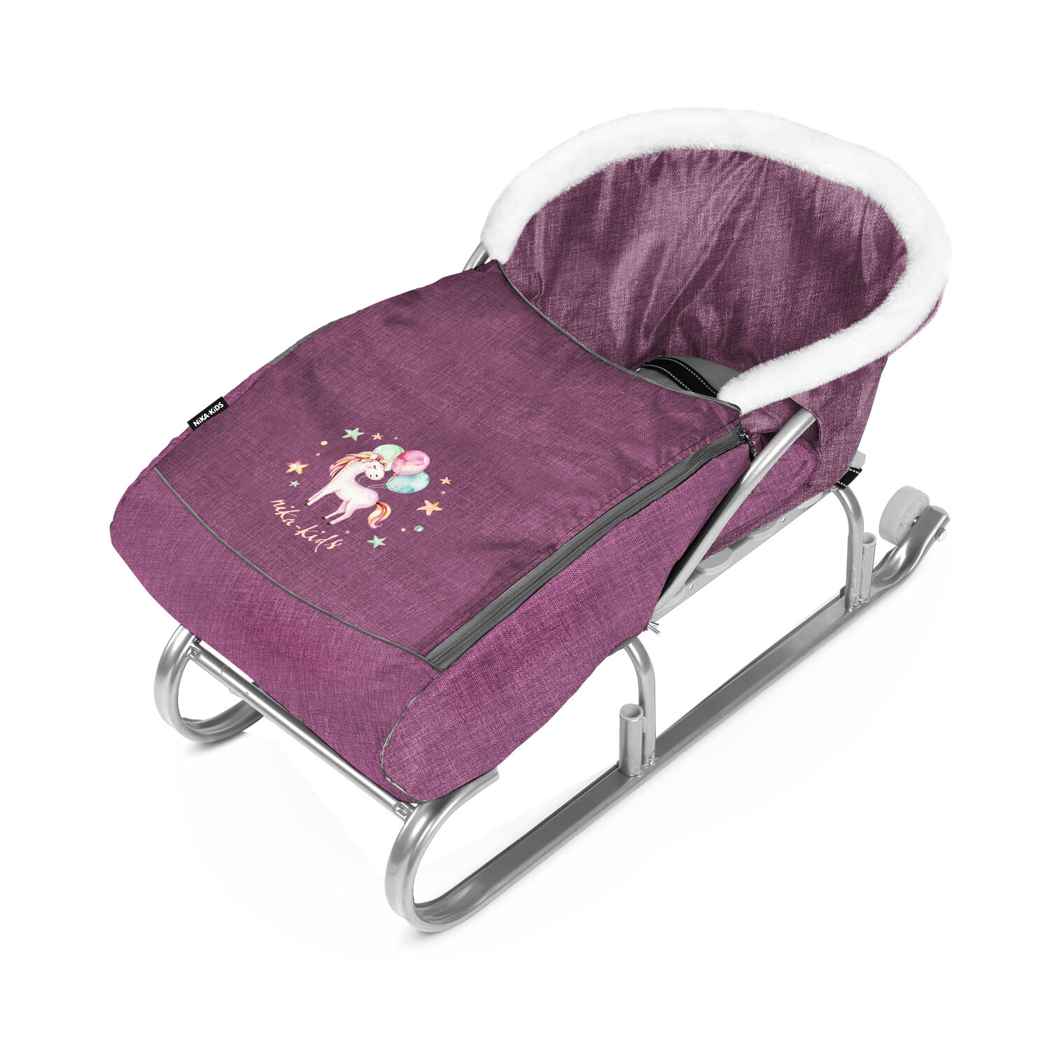 Сиденье-Матрац для санок универсальное СС3-2/ВР вересковый с единорогом Ника