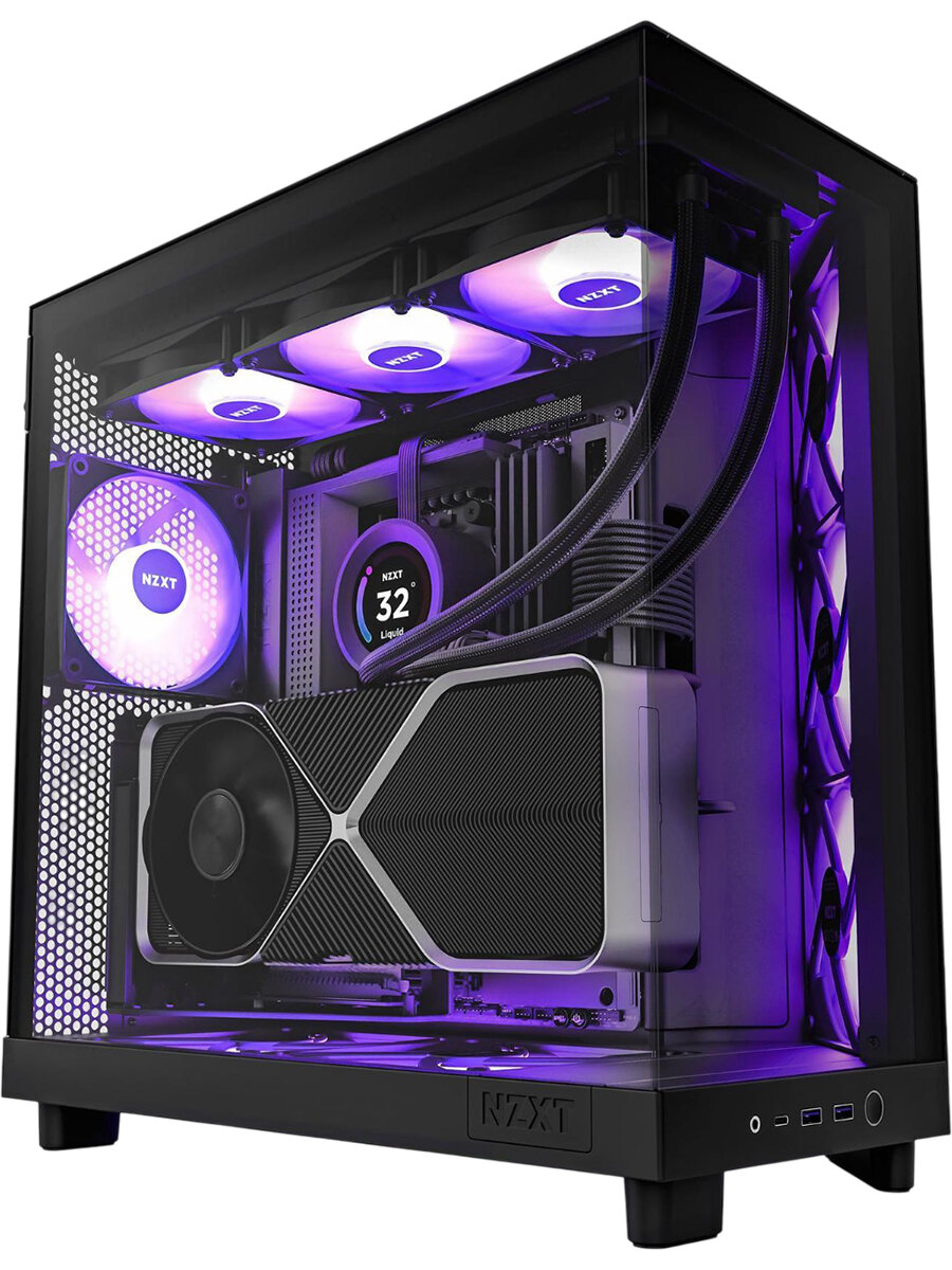 Корпус для ПК без БП NZXT H6 Flow RGB Black (CC-H61FB-R1), официальная гарантия