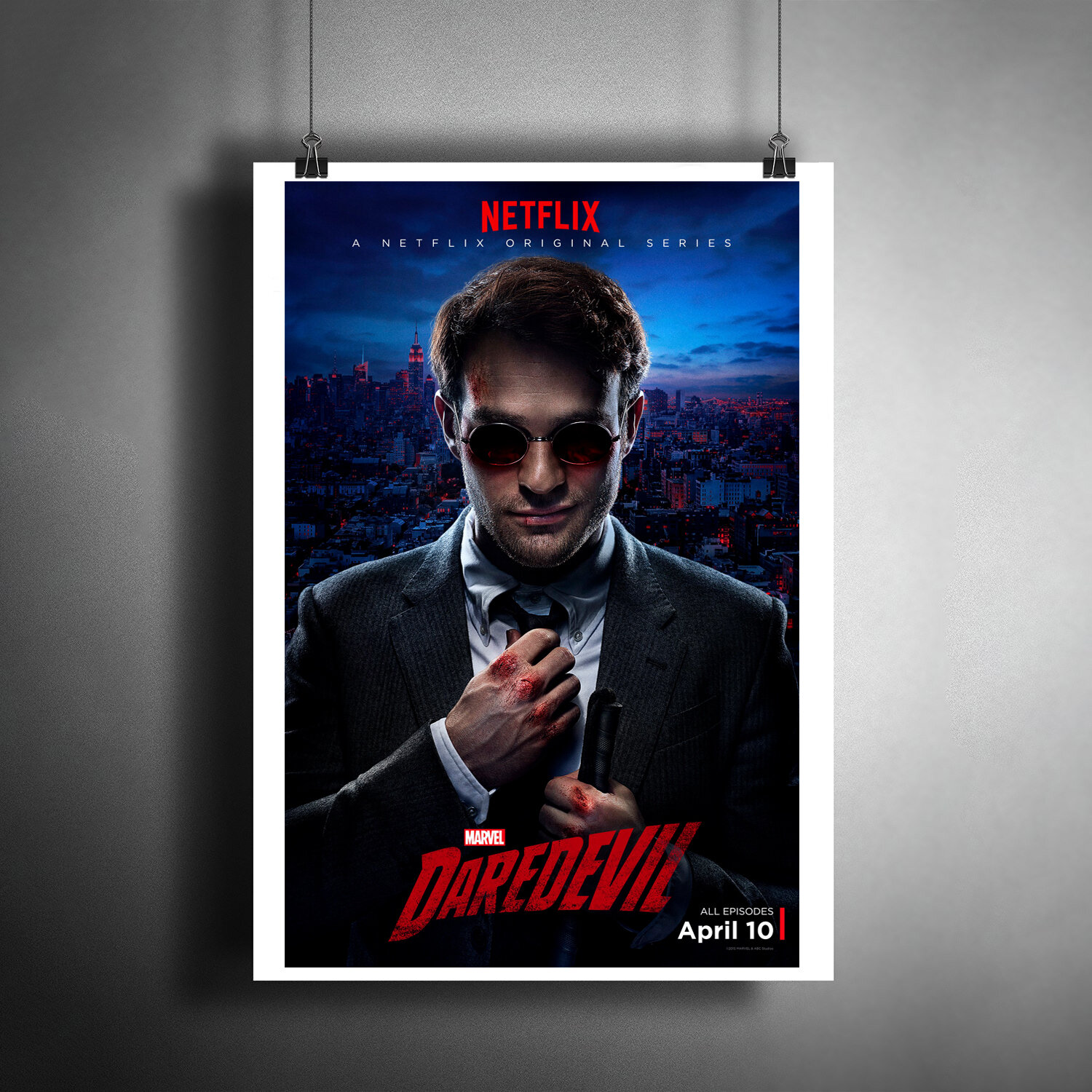 Постер плакат для интерьера "Сериал: Сорвиголова. Daredevil. Комиксы Марвел"/ Декор дома, офиса, комнаты A3 (297 x 420 мм)