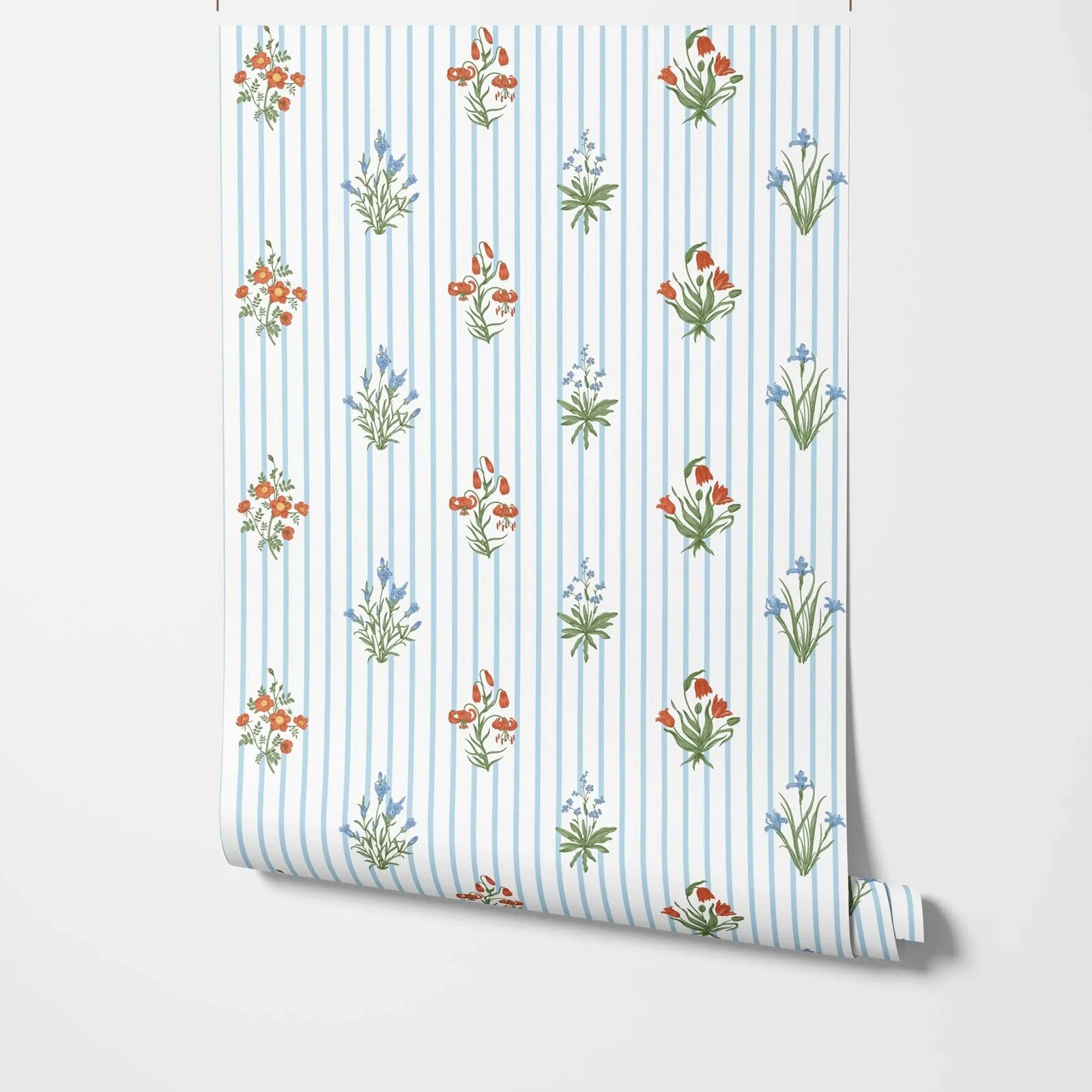 Pixel&Wall обои белые и синие, 50x300 см, Tradition Un-paste