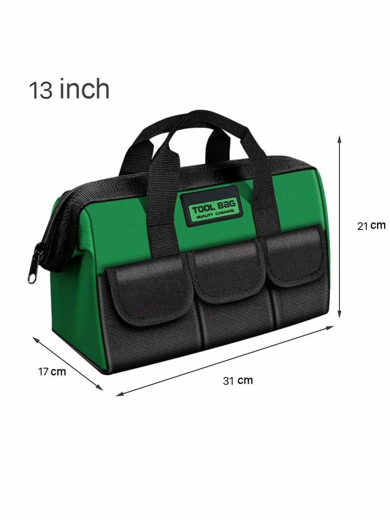 Складной ящик для инструментов с ручкой, пластиковый бокс 31x17x21 см — контейнер для хранения и переноски, чёрный