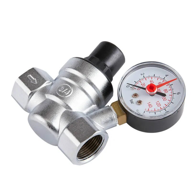 Редукционный клапан DN15 DN20 с манометром из латуни