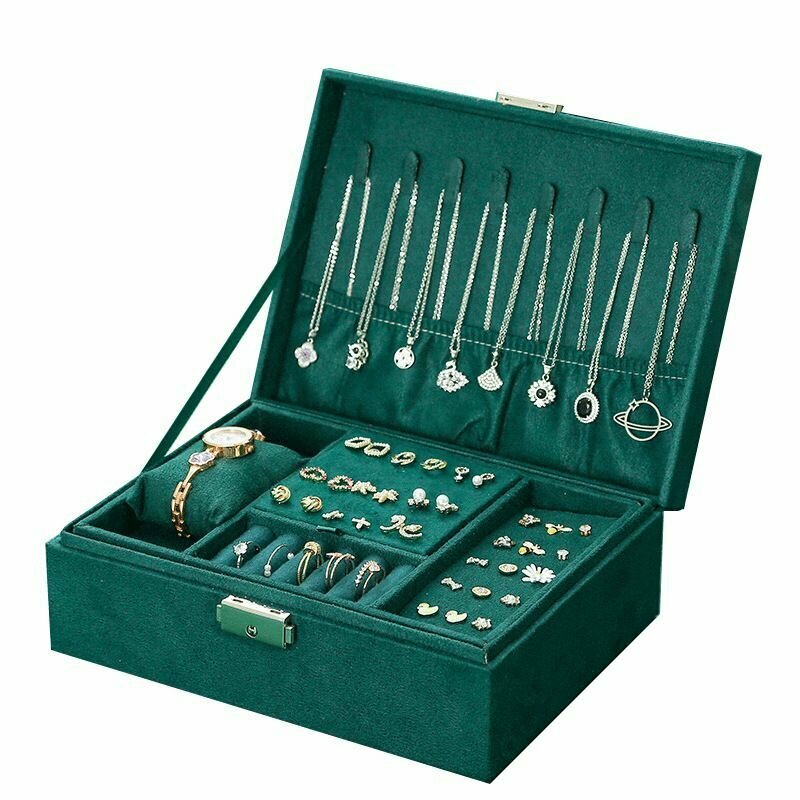 Шкатулка для хранения украшений, часов Мальта 2, изумрудный