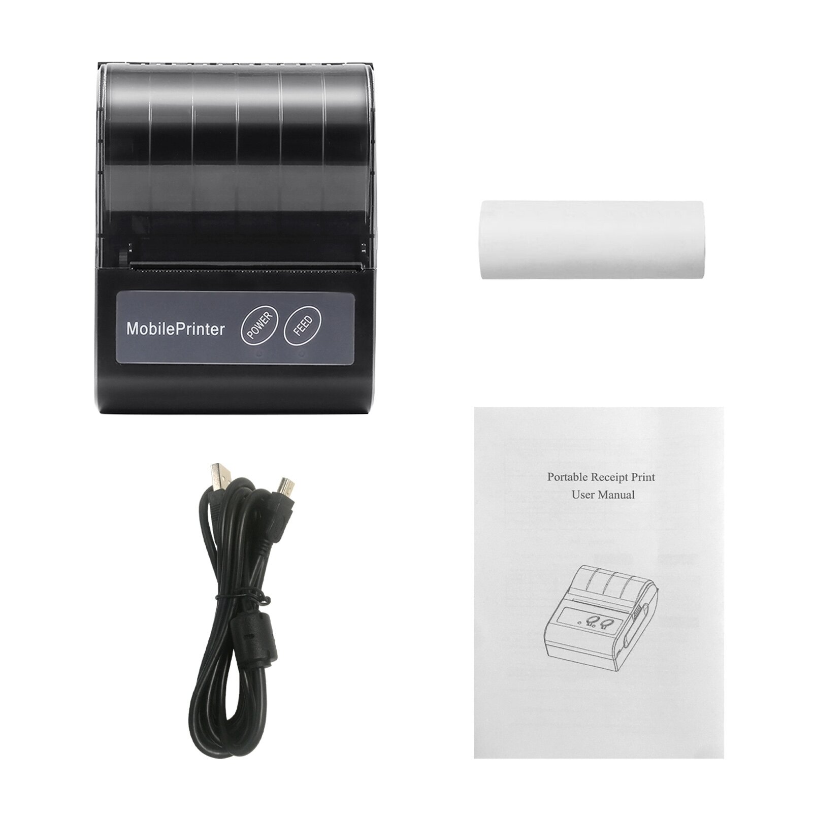 Портативный мобильный принтер BT 80 мм тепловой квитанции Mini Bill Sill Pos Mobile Printer с аккумуляторной поддержкой ASC/POS, совместимым с для Android для iOS для победы для ресторана Supermarket Office Office