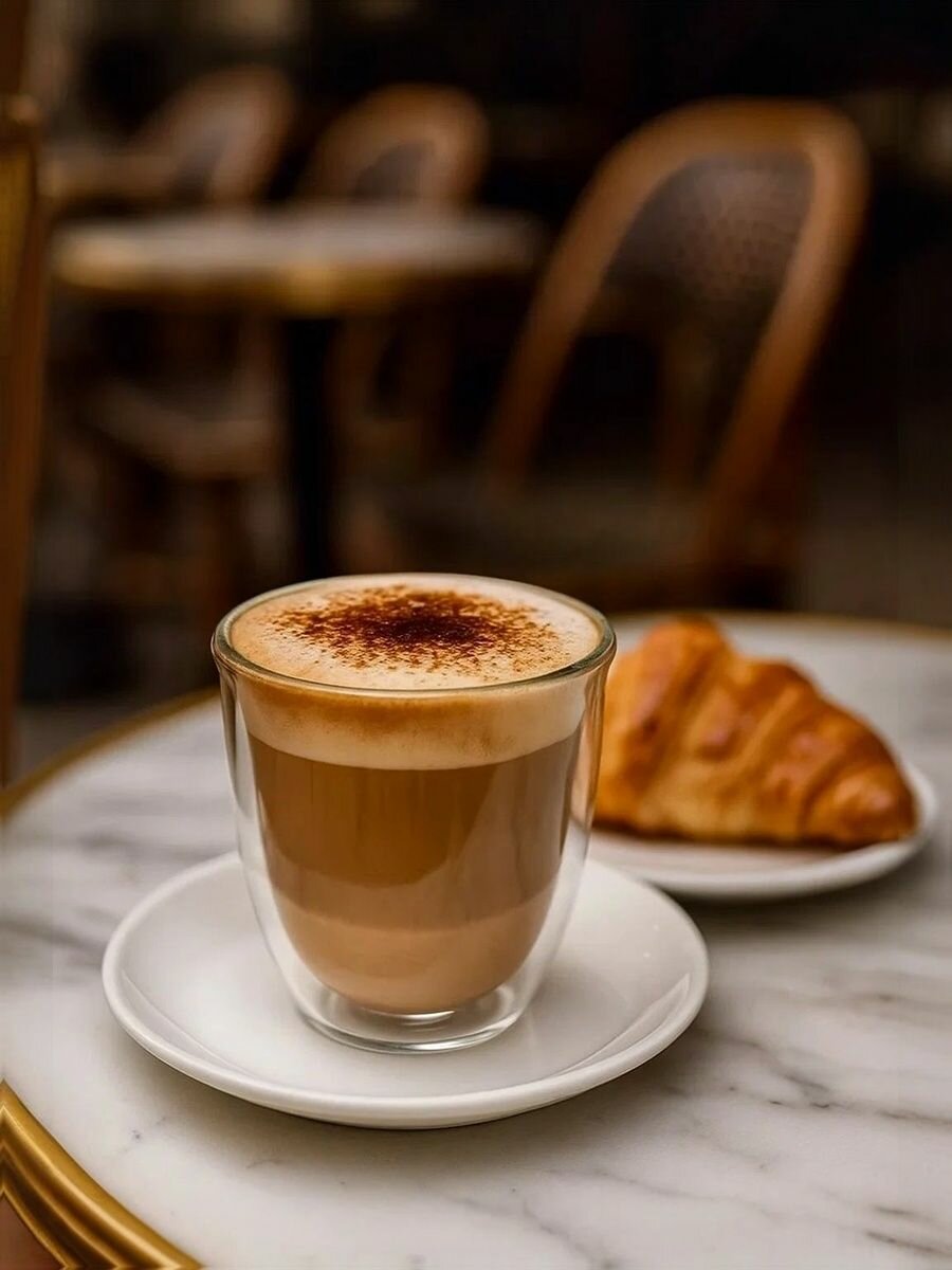 Кружка без ручки, чашка 250 мл. с двойными стенками, термостекло, жаропрочное стекло.