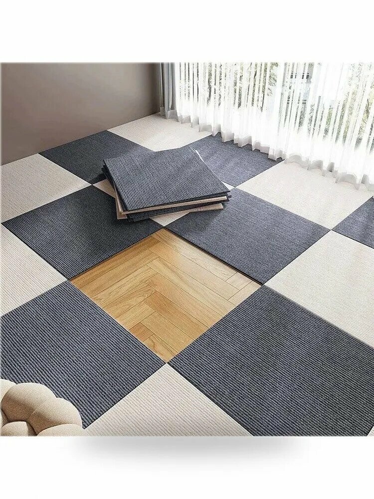 Ковры самоклеящиеся 60х60 см, 10 шт, 3.6 м , серый