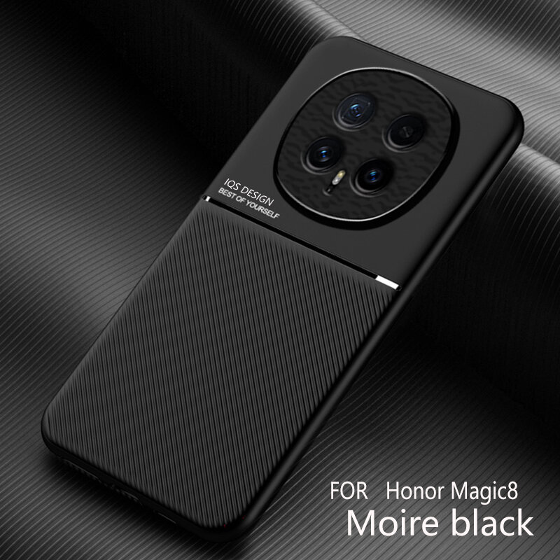 Чехол Для Honor Magic 8 / Хонор Магик 8, soft touch, чехол-кардиомонитор, искусственная кожа, поликарбонат (PC), защита камеры, ударопрочный, усиленные углы, Honor, Honor Magic 8, black,