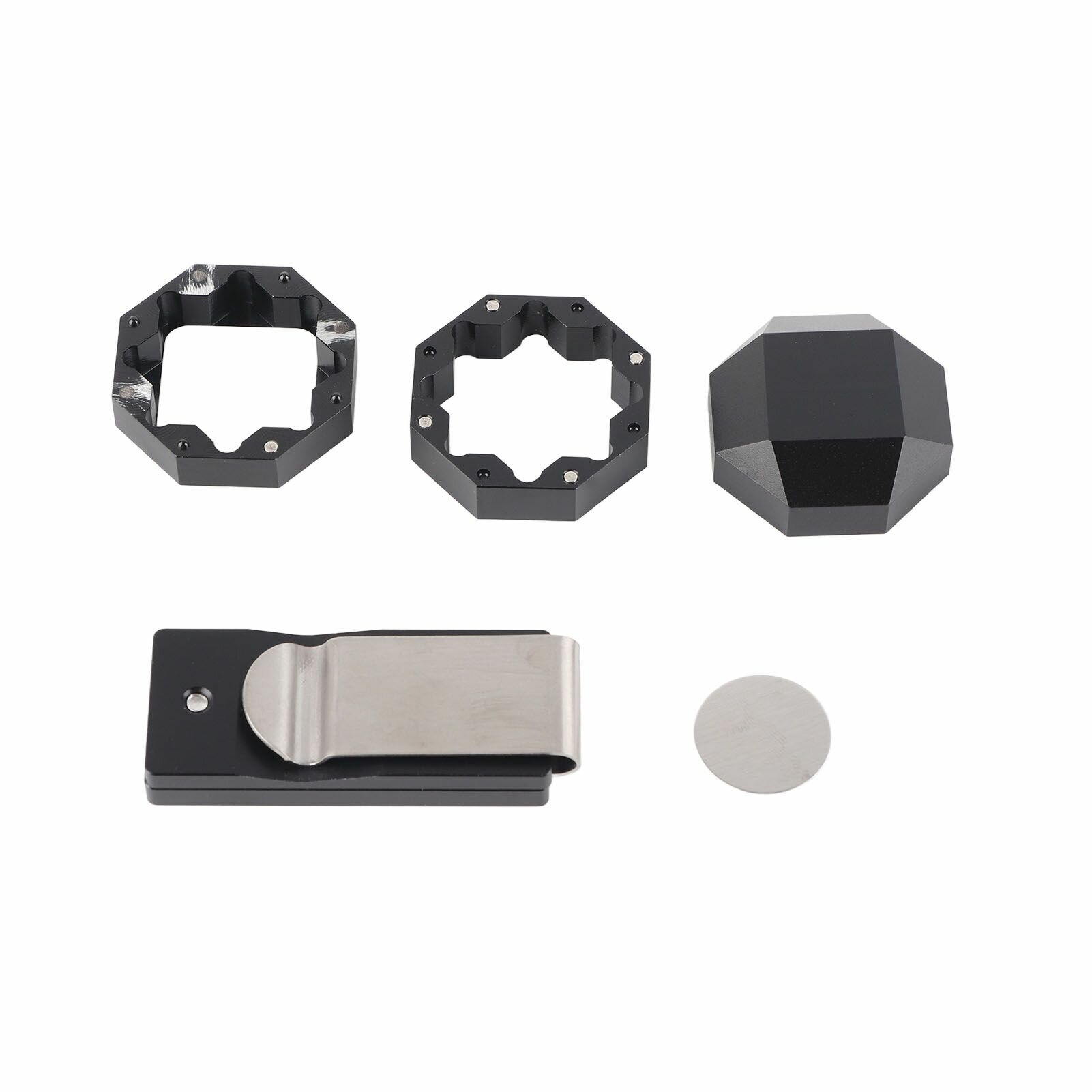 Алюминиевый держатель для мела, восьмиугольный универсальный 3-слойный держатель для кия, коробка для мела, аксессуары для бильярда, черный