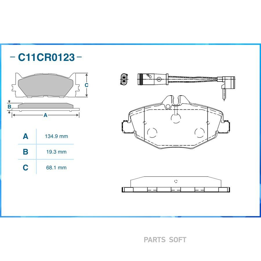 CWORKS Тормозные колодки передние, Low Metallic