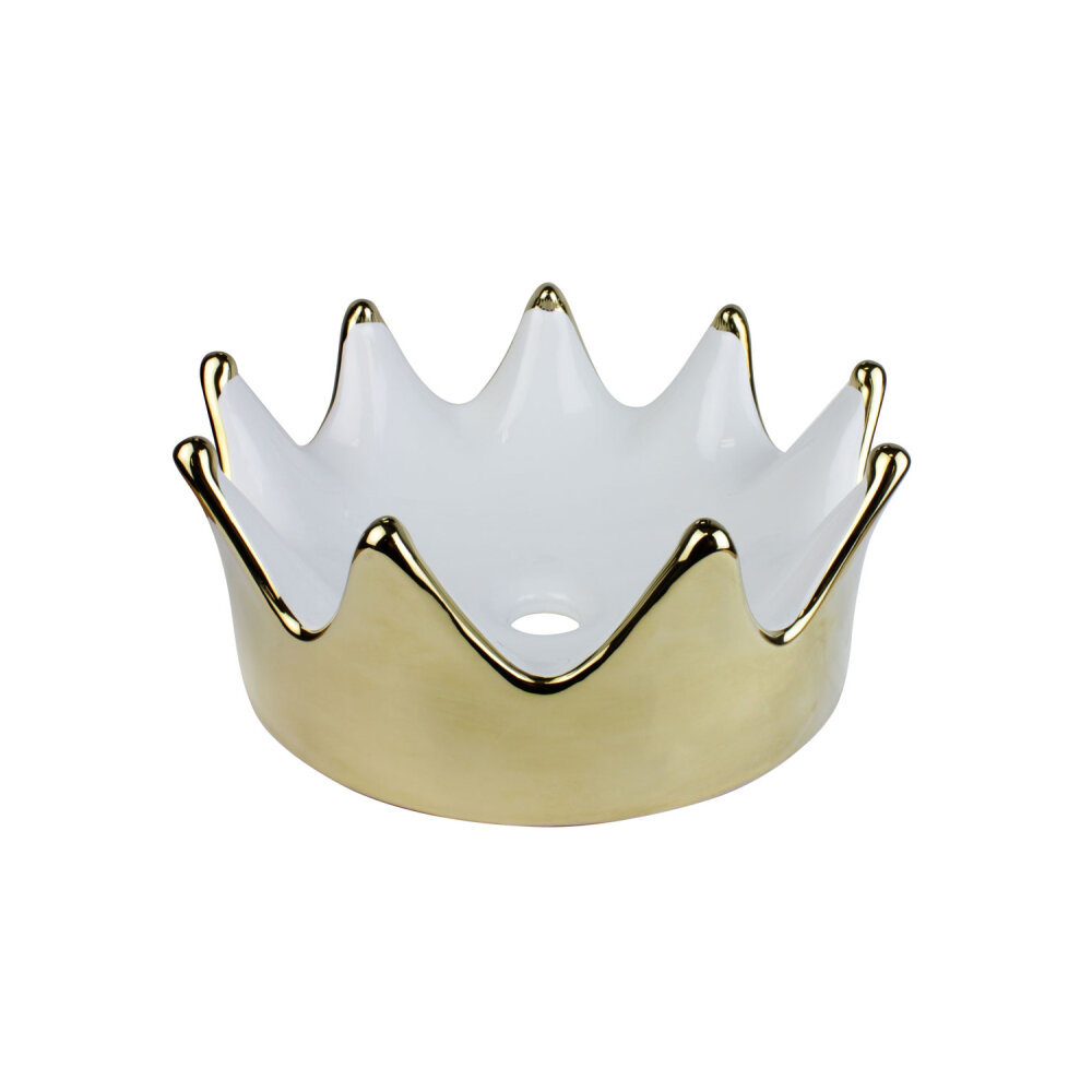 Раковина-чаша Bronze de Luxe (Бронз Де Люкс) Queen 400х400х165мм, 4042WG, золотой, белый