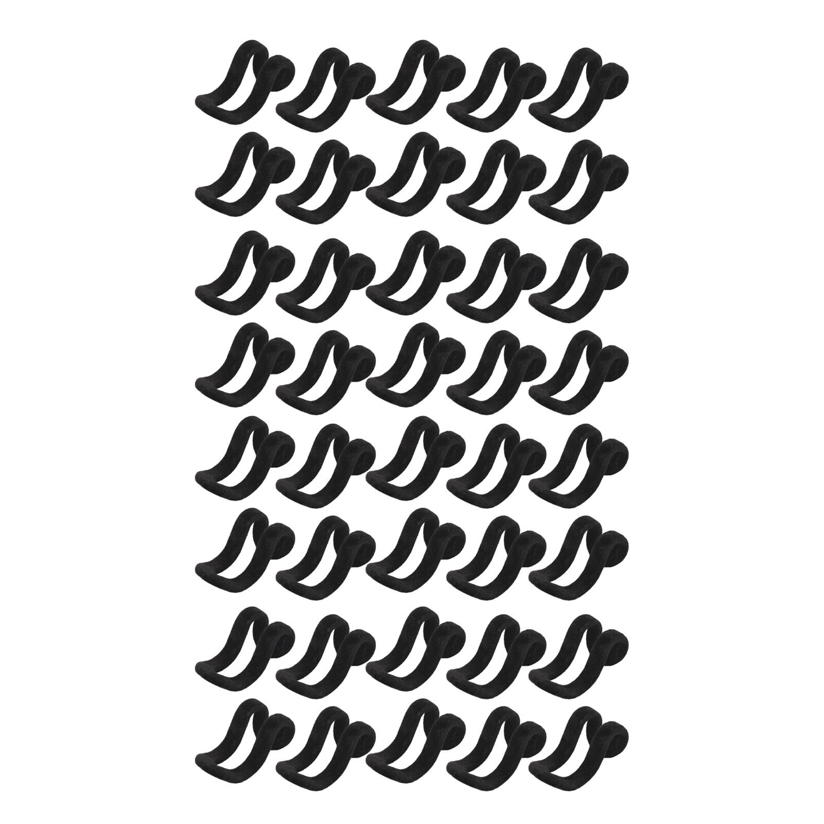 40pcs Clothes Hanger Connector Hook Slip Proof Mini Velvet Flocking Clothes Hanger Connector for Beauty Salon Black