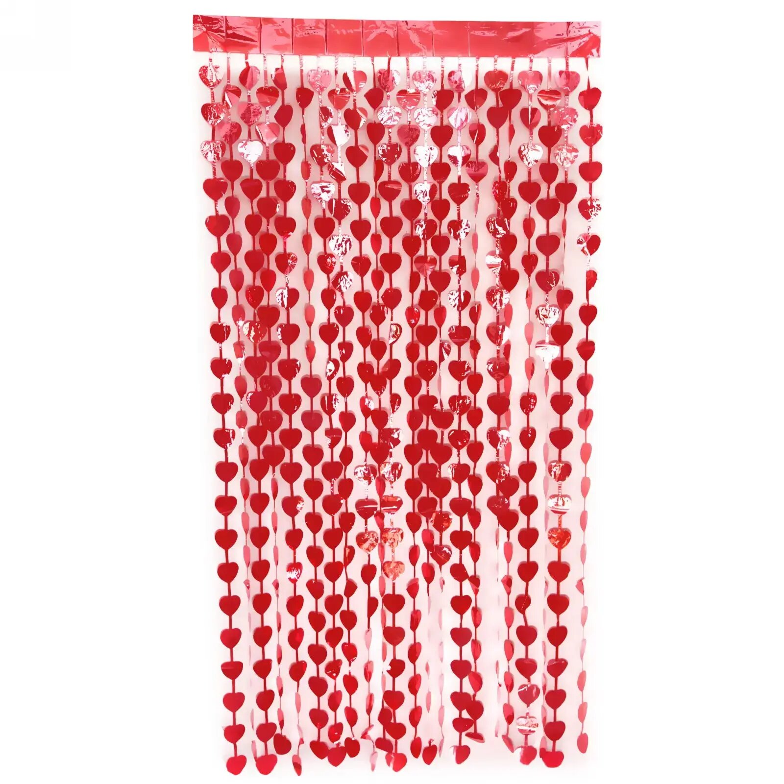 Занавес фольгированный «Сердце» 1м х 2м, красный, матовый, для праздников