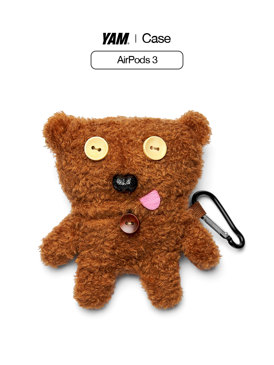 Чехол Yamcase "Плюшевый мишка", для наушников Apple AirPods 3, влагозащищенный, коричневый