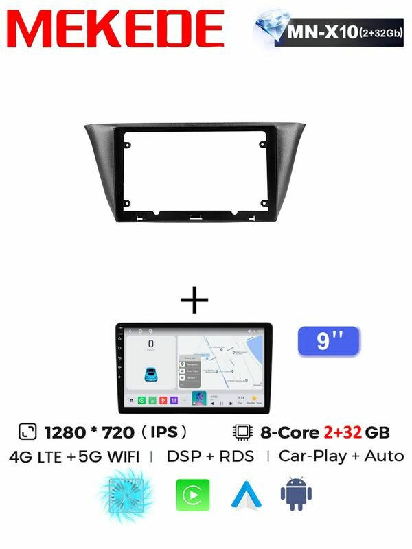 Магнитола 9" Mekede MN X10 Pro 2/32 Gb Iveco Daily 6 2014-2022 carplay