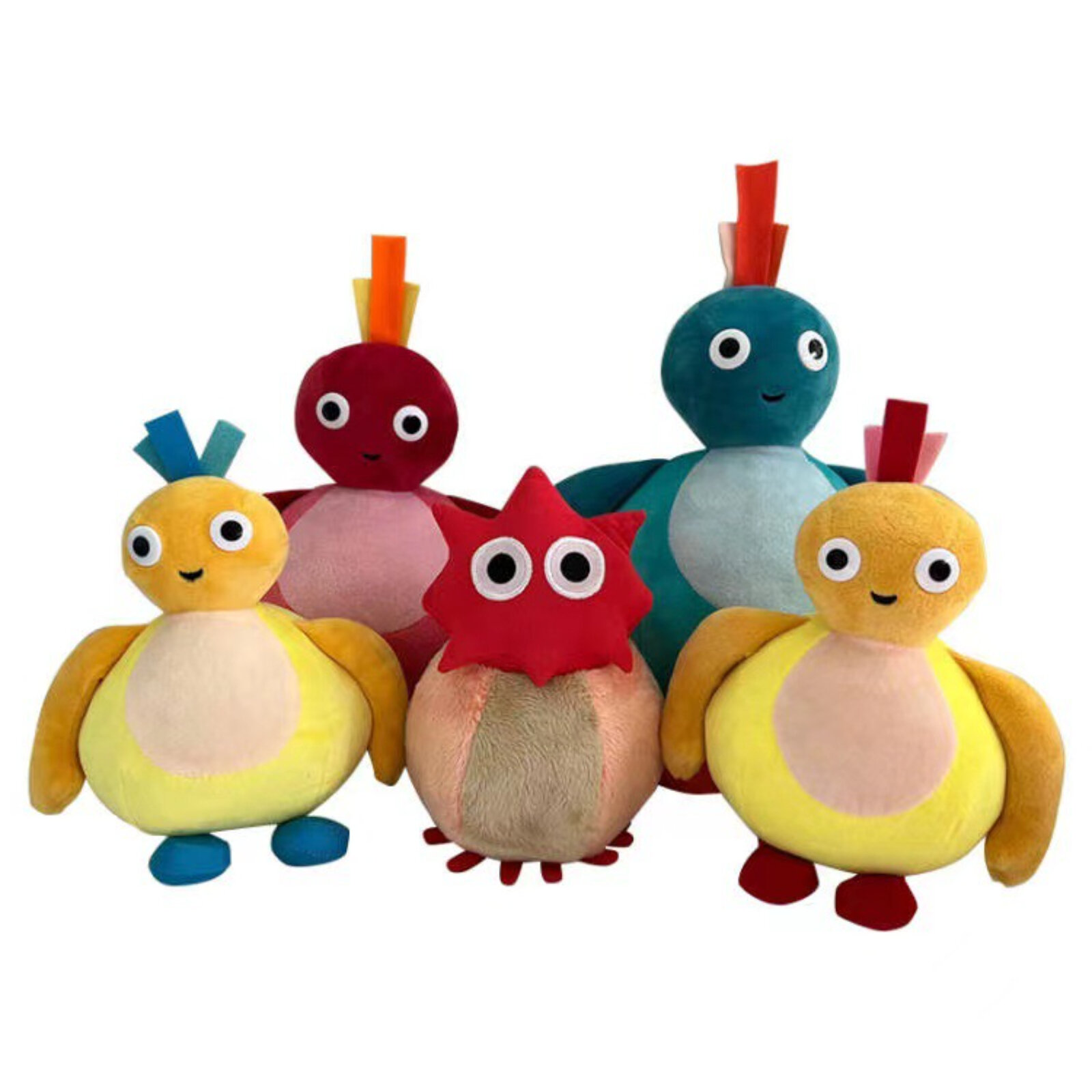 Игрушка плюшевая Twirlwoos Fun and Knowledge Birds, заполнение импортный трехмерный пух PP: синий Huhu 26 см, красный Dudu 23 см, Chirp 17 см, Chirp 17 см, Duoduo 20 см, вес: синий Huhu 210 г, красный Dudu 150 г, Chirp 80 г, Chirp 80 г, Duoduo 75 г,