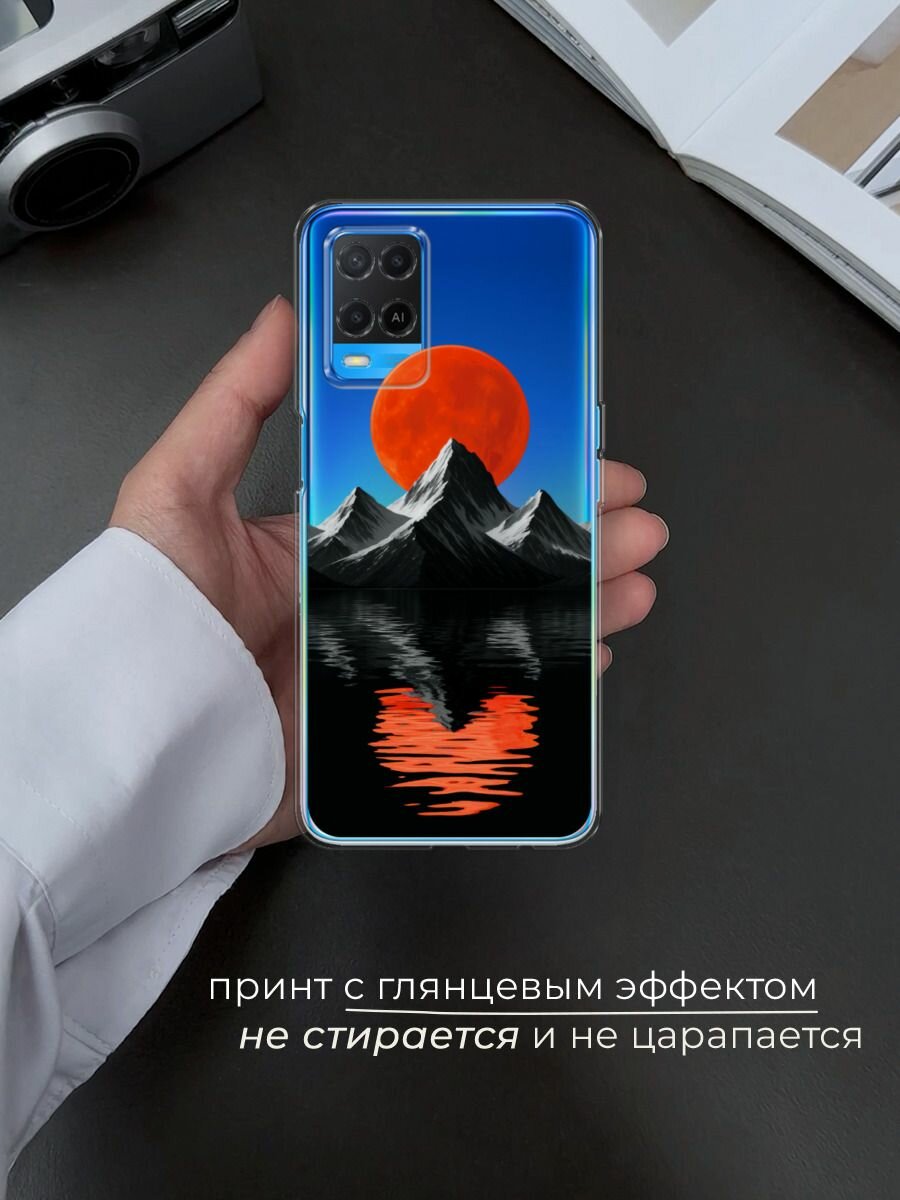Силиконовый чехол на Oppo A54 / Оппо A54 с принтом Черная гора 3 — фото 1