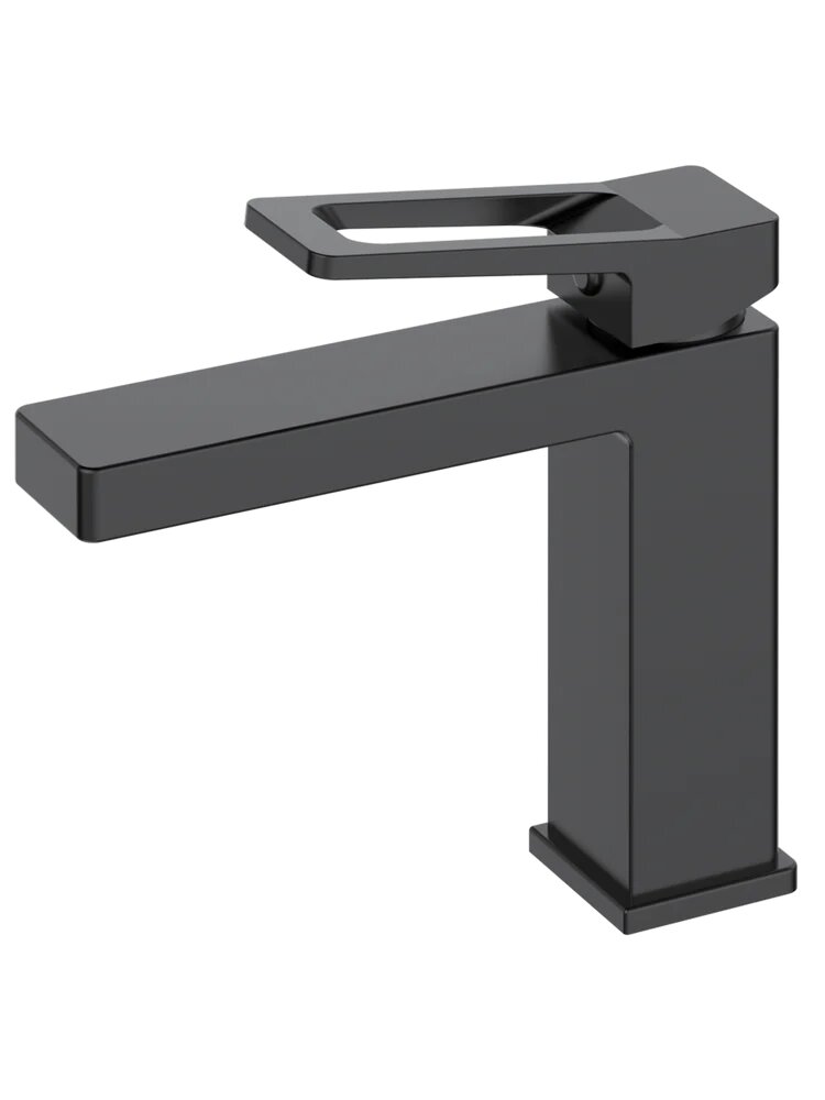 Смеситель для раковины Haiba HB10732-3 вороненая сталь, матовый, кран для ванной в раковину, из латуни, рычажный, с керамическим картриджем