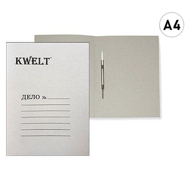 Скоросшиватель картонный Дело " KWELT " А4 немелованный, 280г/м2 белый, количество: 250 штук
