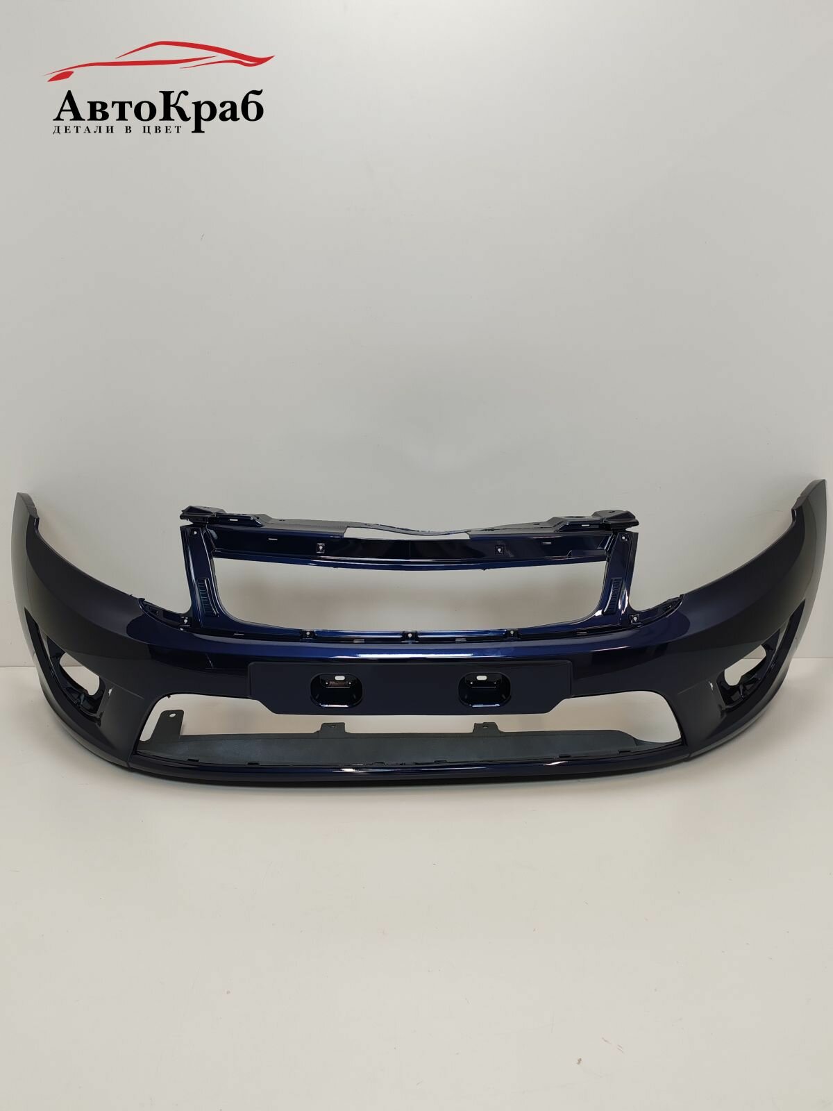 Бампер передний в цвет для Лада Гранта рестайлинг 2013 - 2018 г. 429 - персей, темно синий