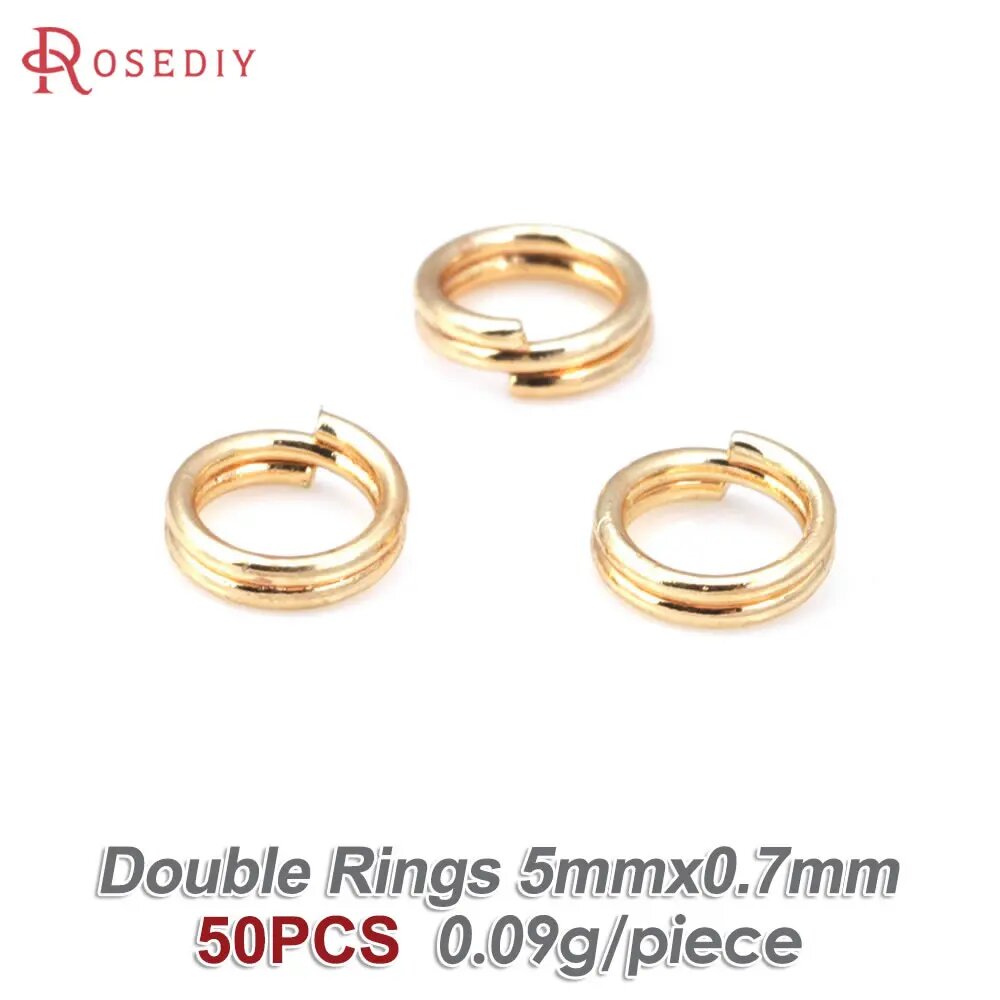 Латунные двойные разъемные кольца Rosediy 8 мм 43901-18K Gold Color