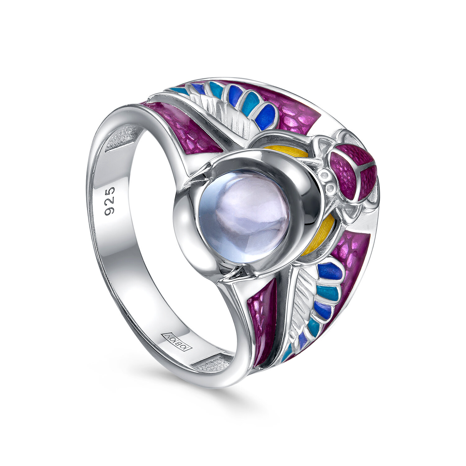 Кольцо, серебро, 925 проба, топаз