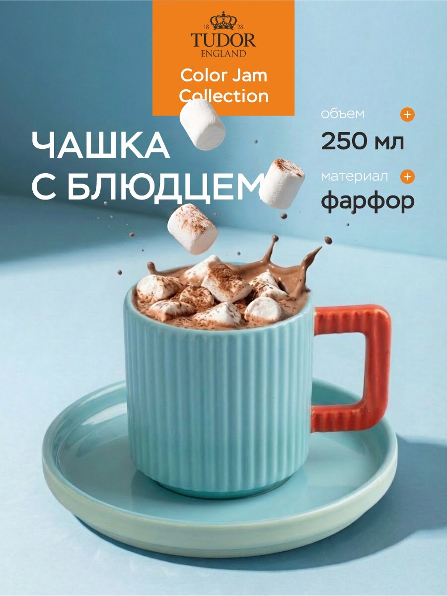 Чайная пара 250мл из фарфора Tudor England Color Jam Collection