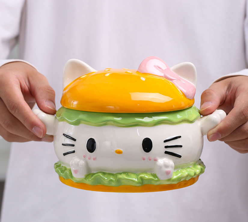 Серия hellokitty, симпатичная посуда, цветная подглазурная керамика, аксессуары для дома, подарки