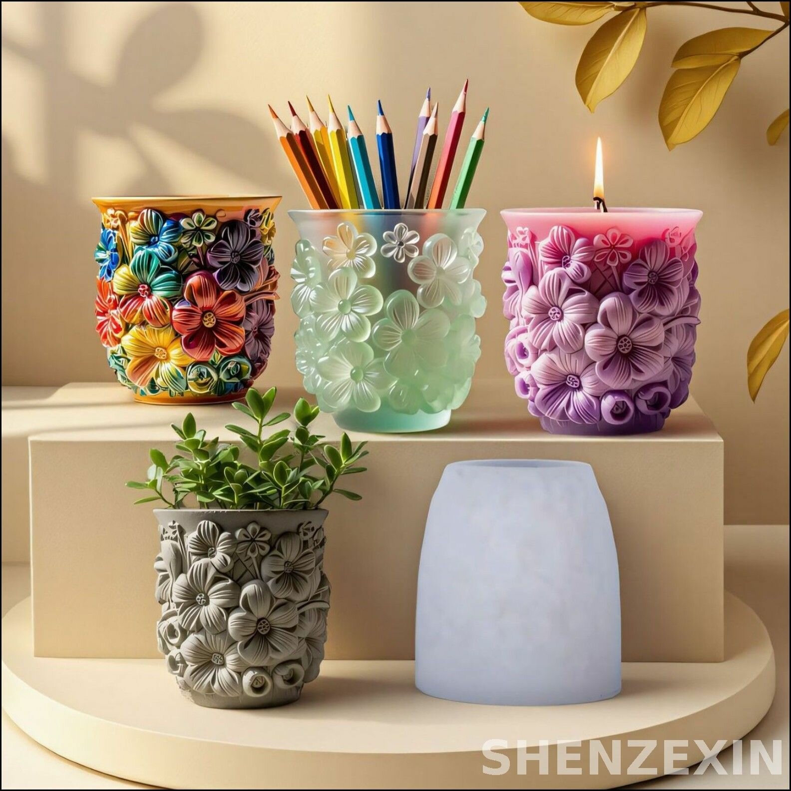 Цветочный горшок Гипсовая чашка Силиконовая форма