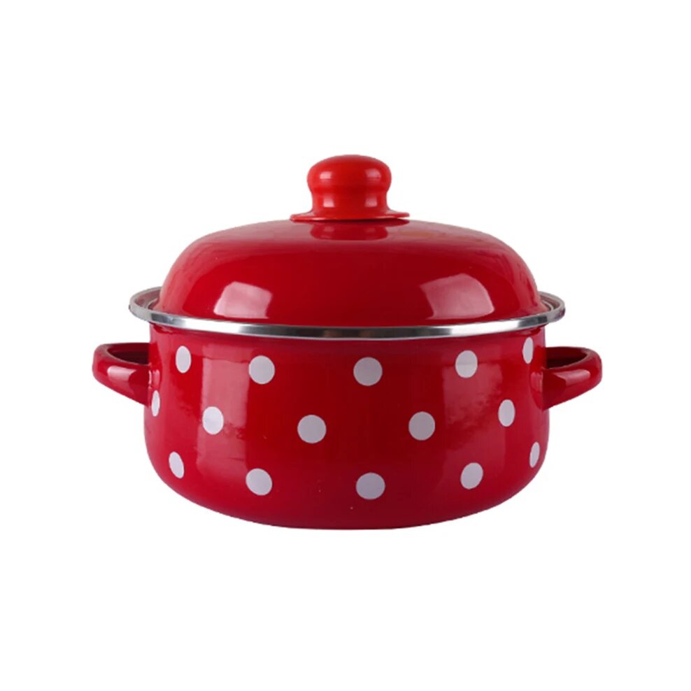 Фарфоровая эмалированная кастрюля для тушения с двойными ушками 18CM-1.5L