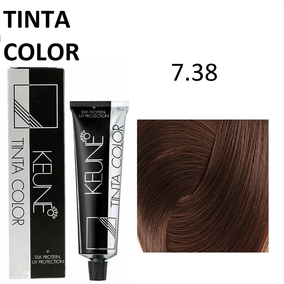 Keune Tinta Color 7.38 стойкая краска для волос, Средний Каштановый Блонд 60 мл