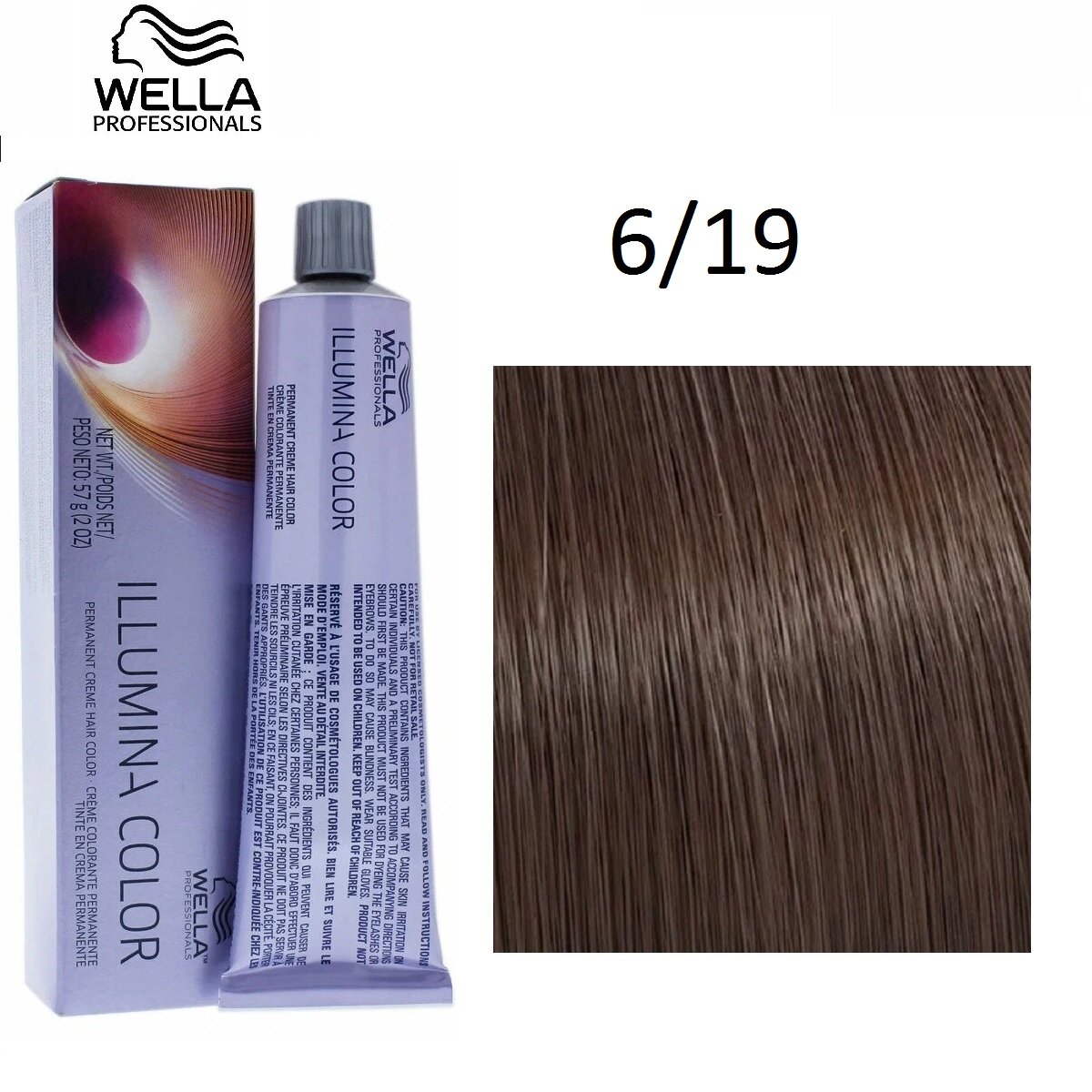 Wella Professionals Крем-краска для волос 6/19 ILLUMINA COLOR Темный блонд пепельный сандрэ 60мл
