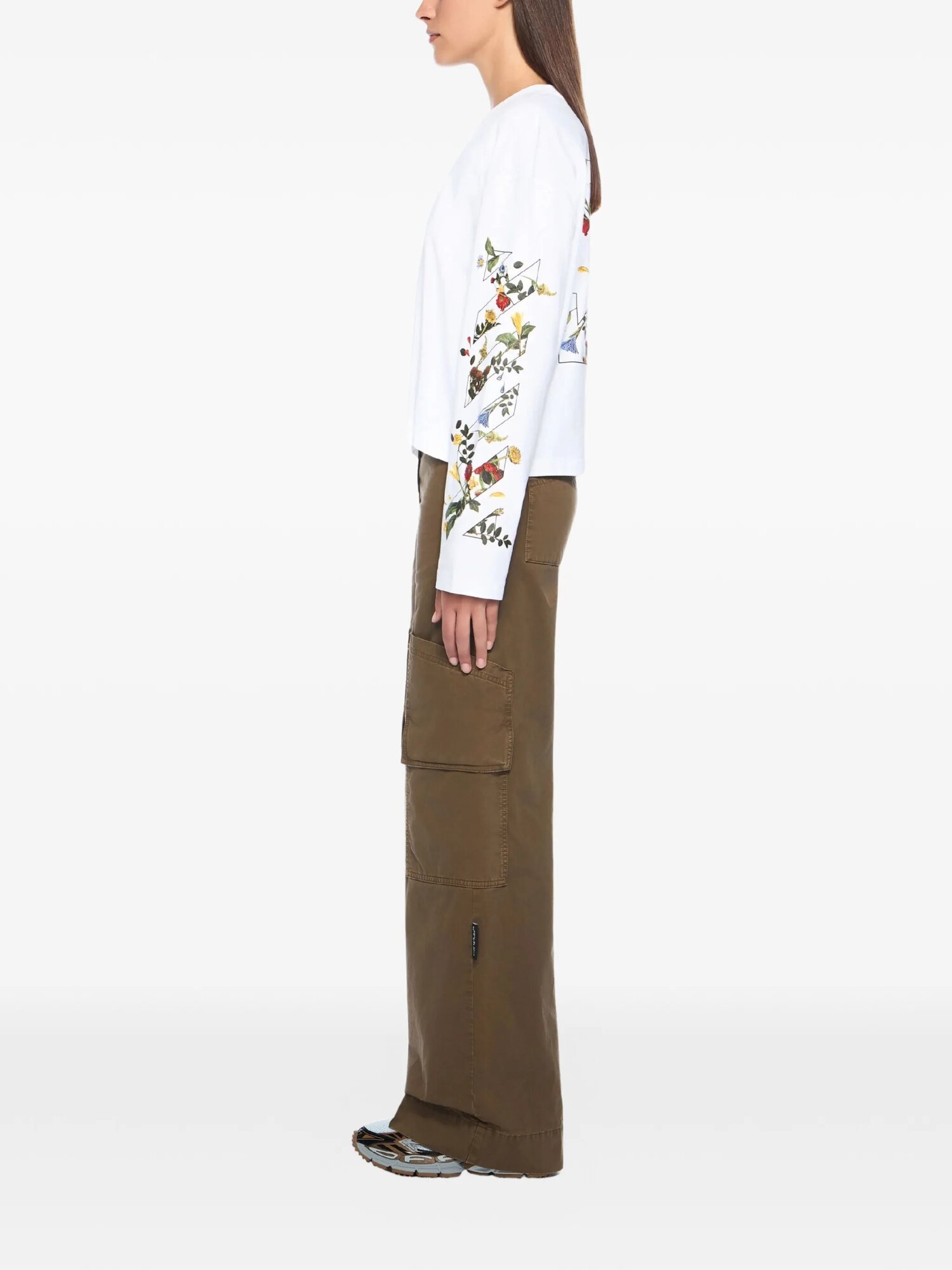 Футболка Off-White Arrow, размер 36, бежевый/белый — фото 1