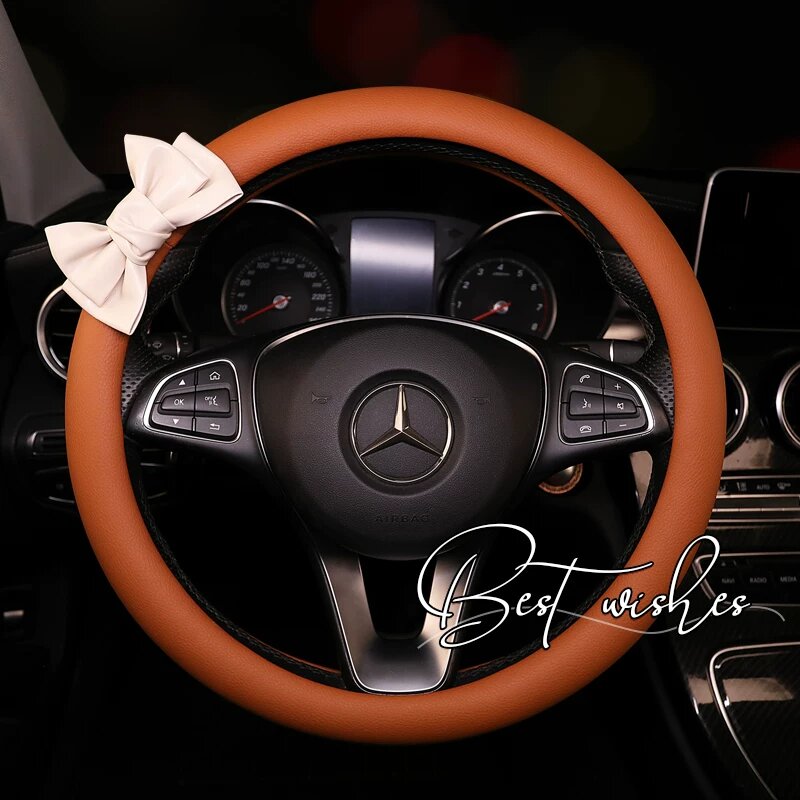Чехол на руль автомобиля 2025 года, всесезонный, в стиле «элитная дива», для BMW, Mercedes-Benz, Volkswagen, чехол на