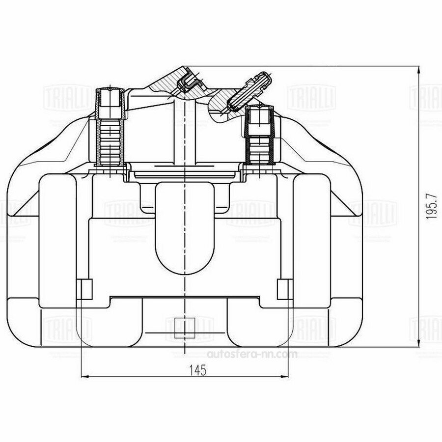 TRIALLI CF205001 Суппорт торм. BMW 5 E60 (03-)/7 E65/E66 (01-) перед. лев. D 60мм (H 196мм)