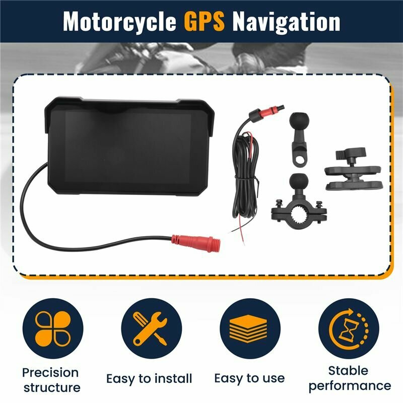 Shirley-5-Дюймовый Портативный Экран GPS-Навигации Для Мотоцикла С Беспроводной Функцией Carplay