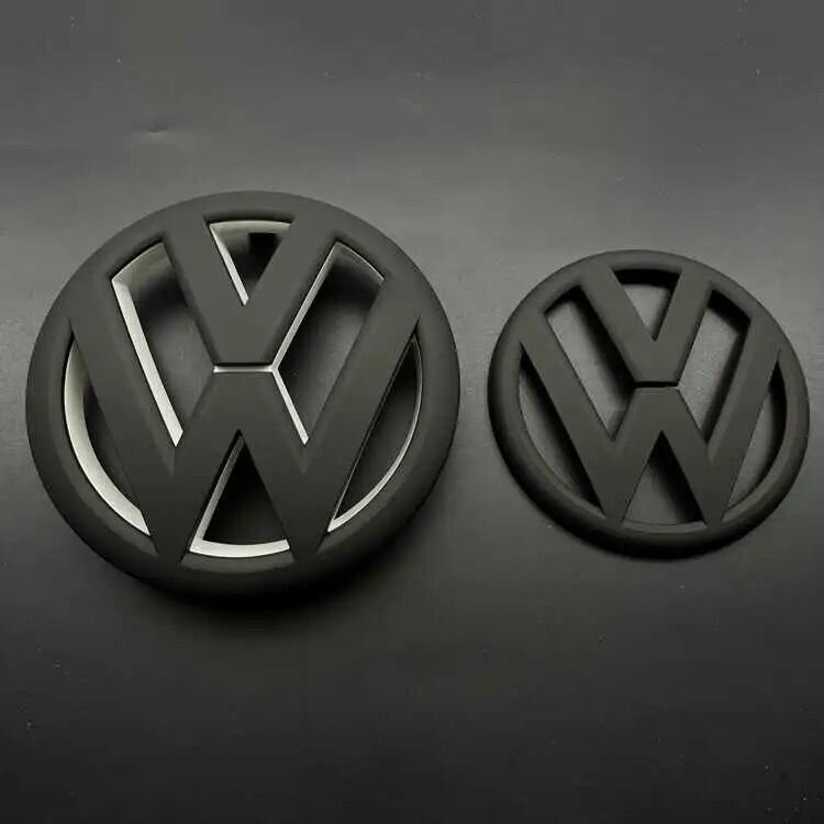 Матовые черно-белые значки Volkswagen Golf MK6 спереди и сзади
