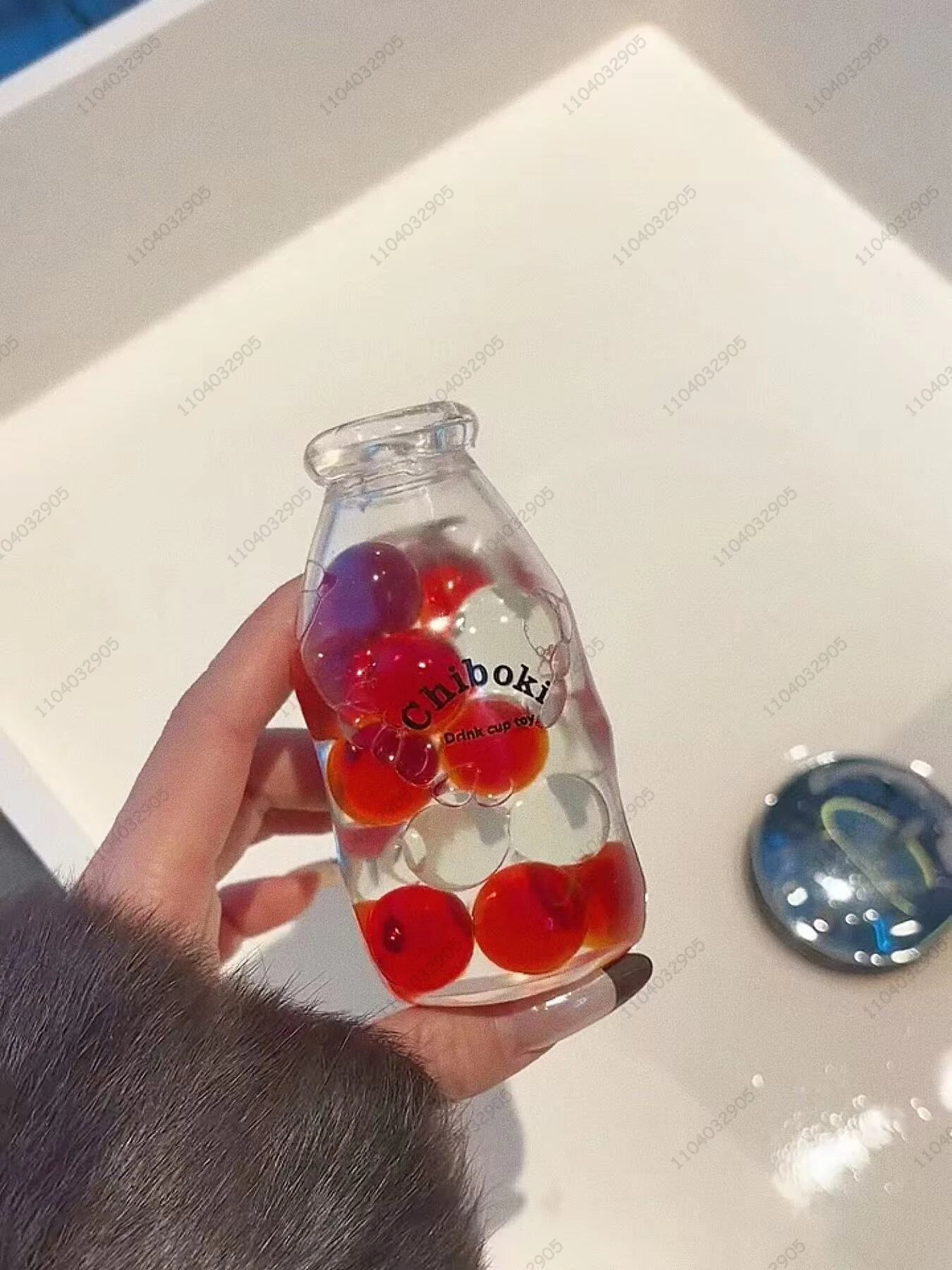 Boba бутылка-антистресс Красный, Red marble