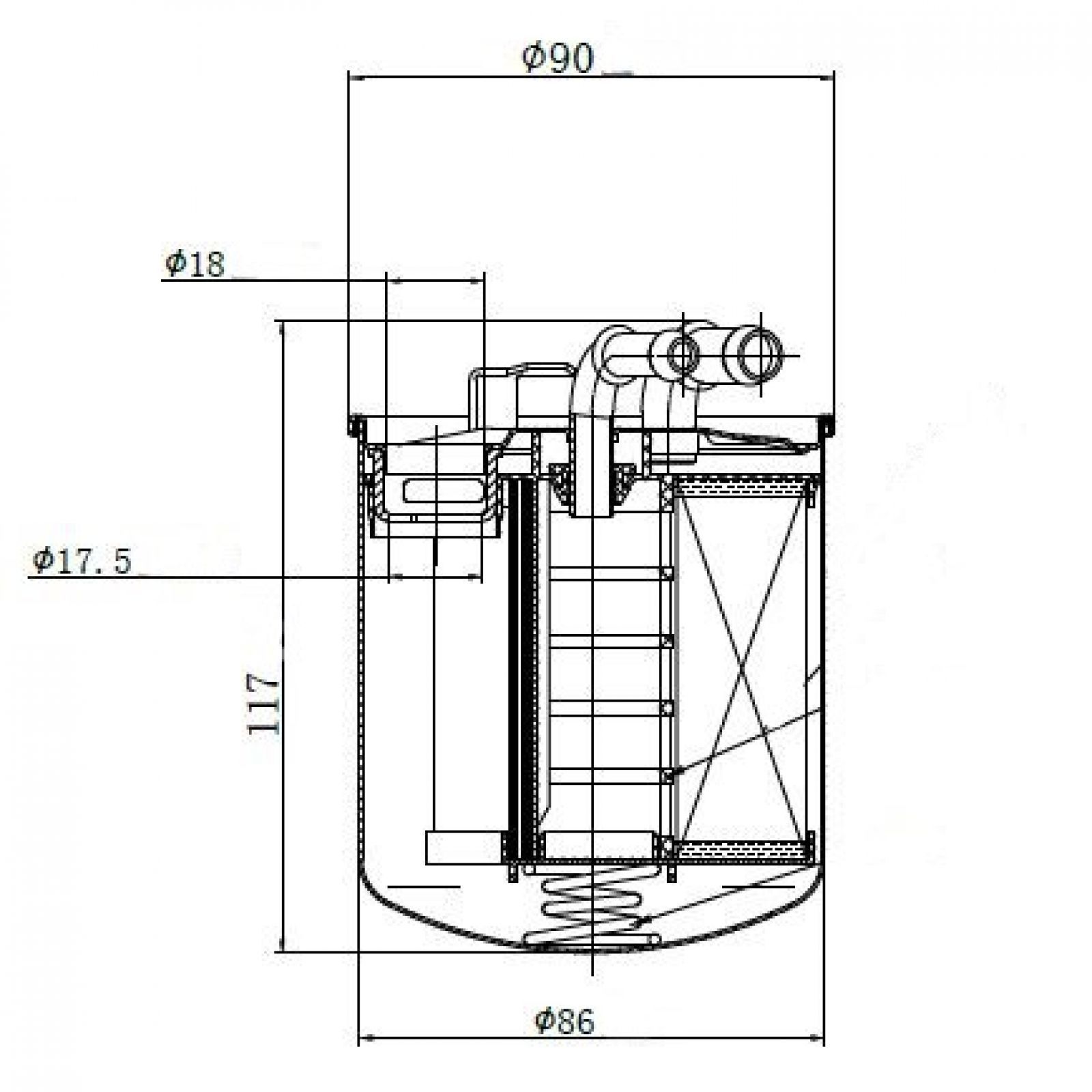 Топливный фильтр, для Мерседес GL X164 2006-, ML W164 2005-, V W639 2010- 2.1D, 3.0D oem 6420901652, 6420920201 арт LFF15315D