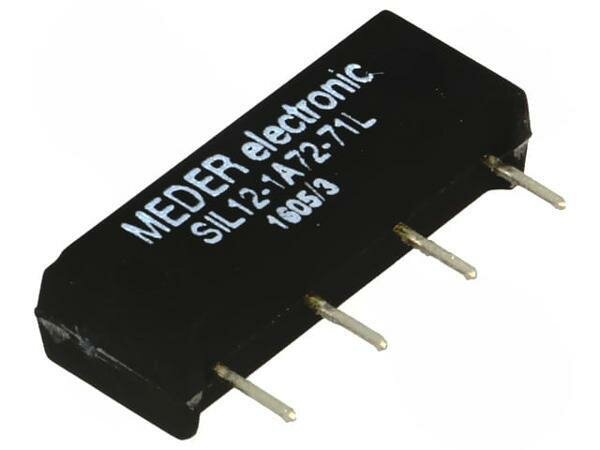 Реле MEDER SIL12-1A72-71L, герконовое, SPST-N, черный, 1 шт