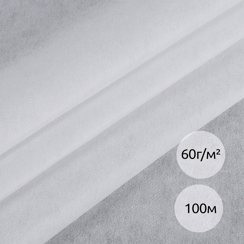 Флизелин IDEAL Tex. клей PA точечный 60 г/м2 белый 90 см, рулон 100 м (6060W)