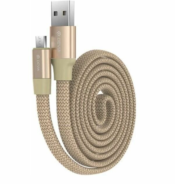 Кабель usb-microusb Devia Ring Y1, золотистый, 0,8 м