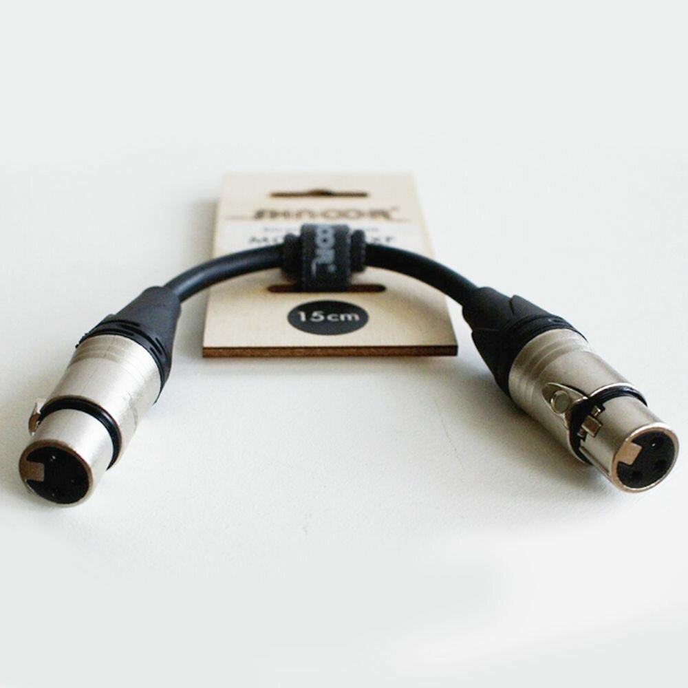 Кабель микрофонный XLR (мама) - XLR (папа) провод 0,15 м SHNOOR MC226-XFXF-0,15m шнур для караоке, микшера, для мероприятий