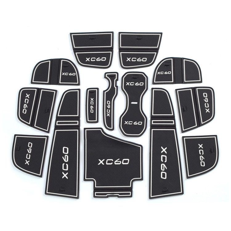 Силиконовые противоскользящие накладки MyPads на Volvo XC60 II Рестайлинг 2021 2022 2023 в салон автомобиля на дверь, подстаканник, на подлокотник .