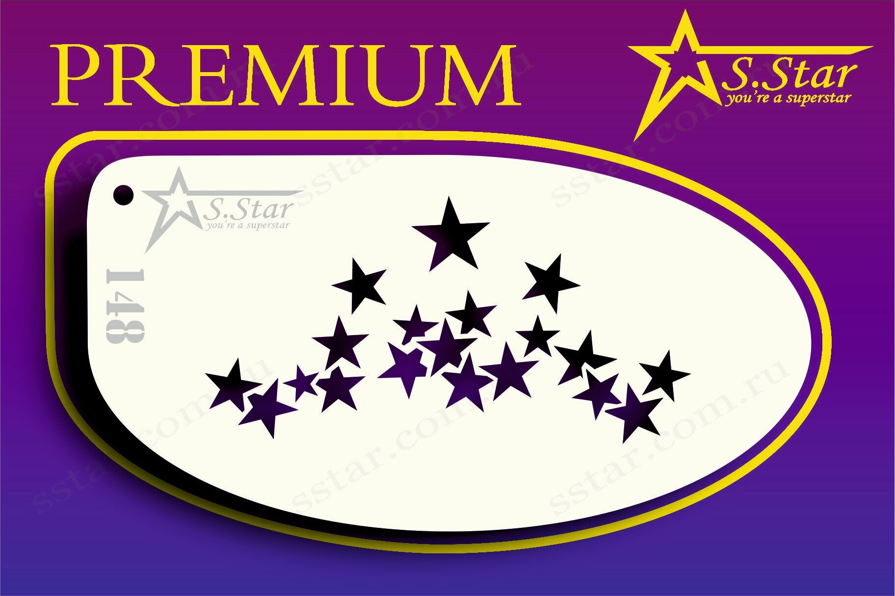 Трафарет для аквагрима постоянного пользования звёзды